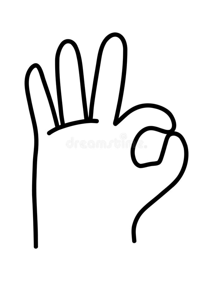 Hand-Drawn OK Gesture Icon for UI Navigation, Interactive Projects, and ...