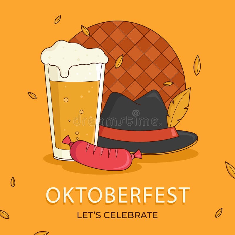 Hand Drawn Oktoberfest Posts Set Vector Illustration. Stock Vector ...