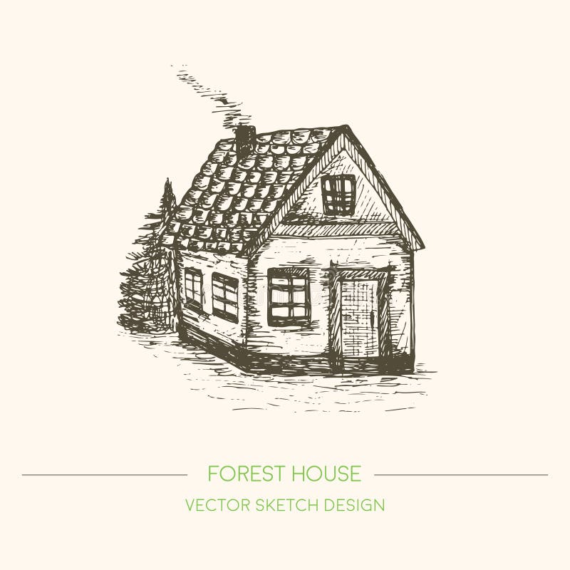 Hand Drawn Old House. Sketch Vector Illustration Stock Vector ...