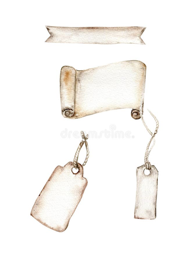 Hand Drawn Old Paper Stickers Stock Photo - Image of single, empty ...
