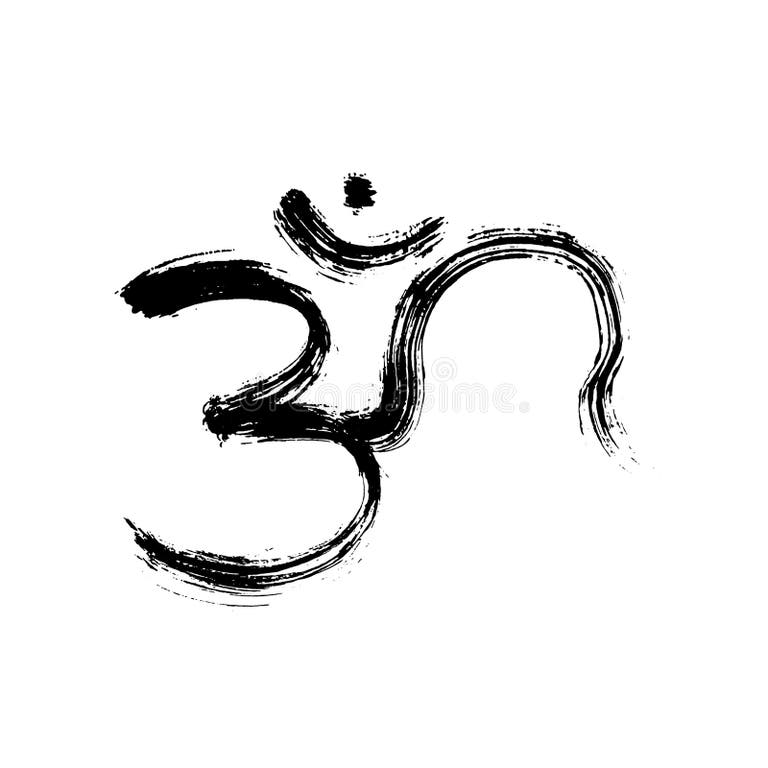 Hand-drawn om symbol. stock vector. Illustration of chakra - 104521463