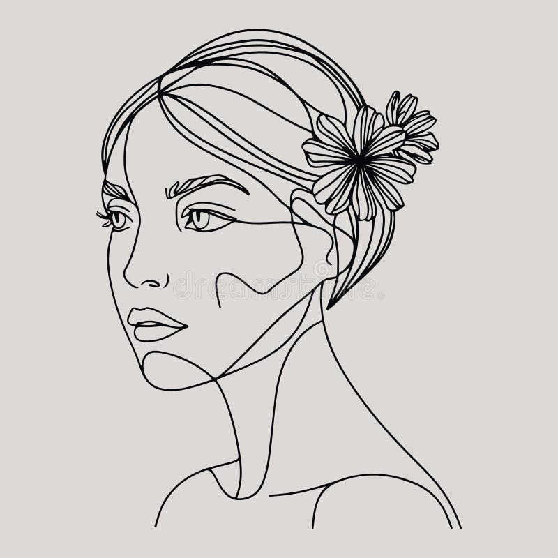 Hand Drawn One Line Art Illustration Stock Illustration - Illustration ...