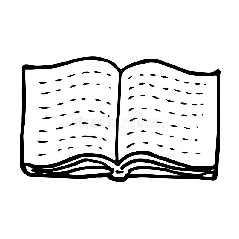 Hand-drawn Open Book in Doodle Stock Vector - Illustration of doodle ...