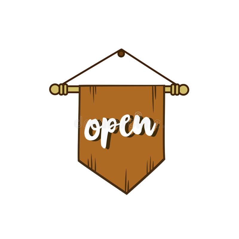 Hand Drawn Open Sign Doodle Style Stock Vector - Illustration of ...