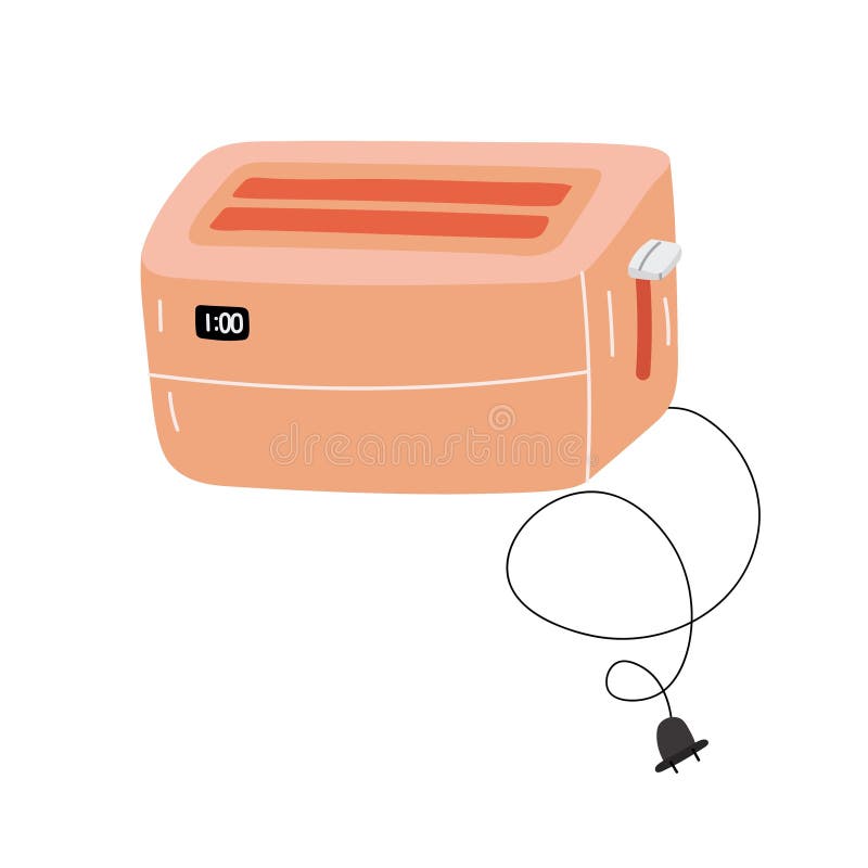 Hand Drawn Orange Toaster. Vector Illustration Stock Vector ...