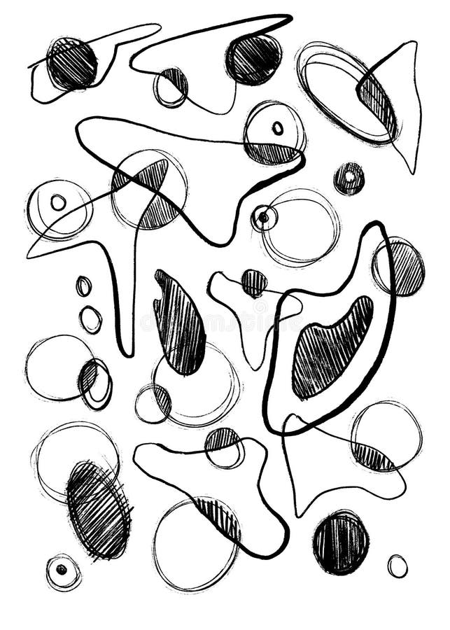 Hand-drawn Original Pencil Pattern Background Elements and Shapes Stock ...