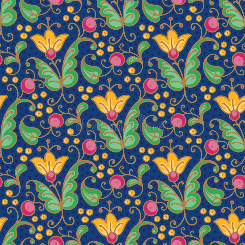 Hand Drawn Ornamental Seamless Pattern in Medieval Style. Stock Vector ...