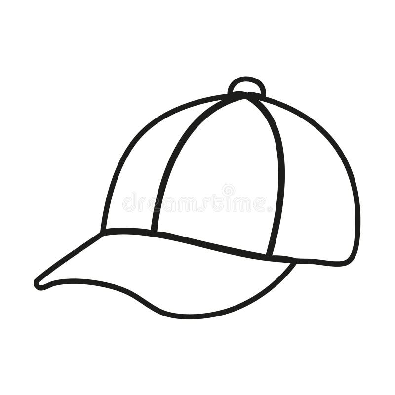 Hand Drawn Outline Cap Isolated on White Background Stock Vector ...
