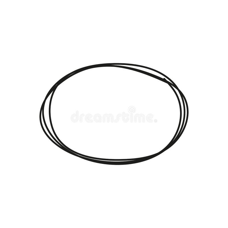 Hand drawn oval frame. stock vector. Illustration of oval - 228796973
