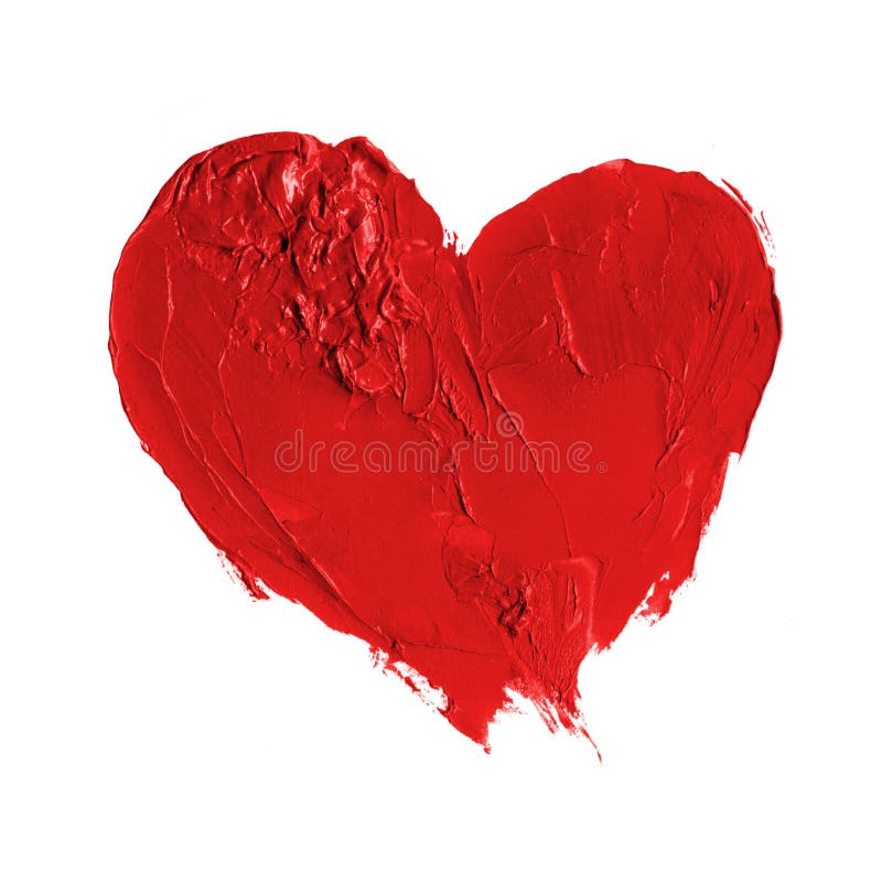 Hand drawn painted heart stock illustration. Illustration of heart ...