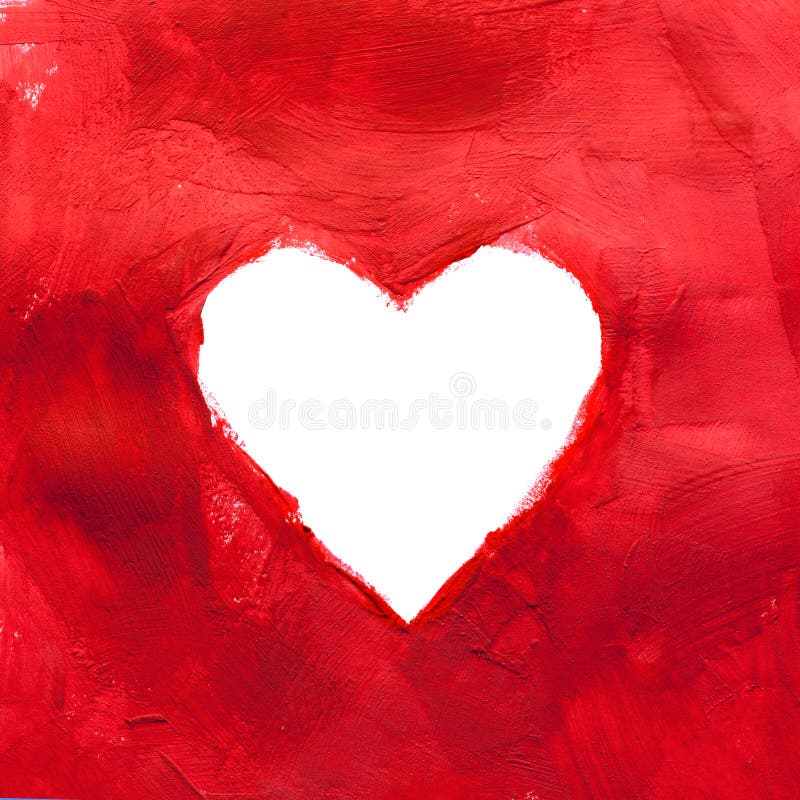 Hand-drawn painted heart stock image. Image of drawing - 51291019