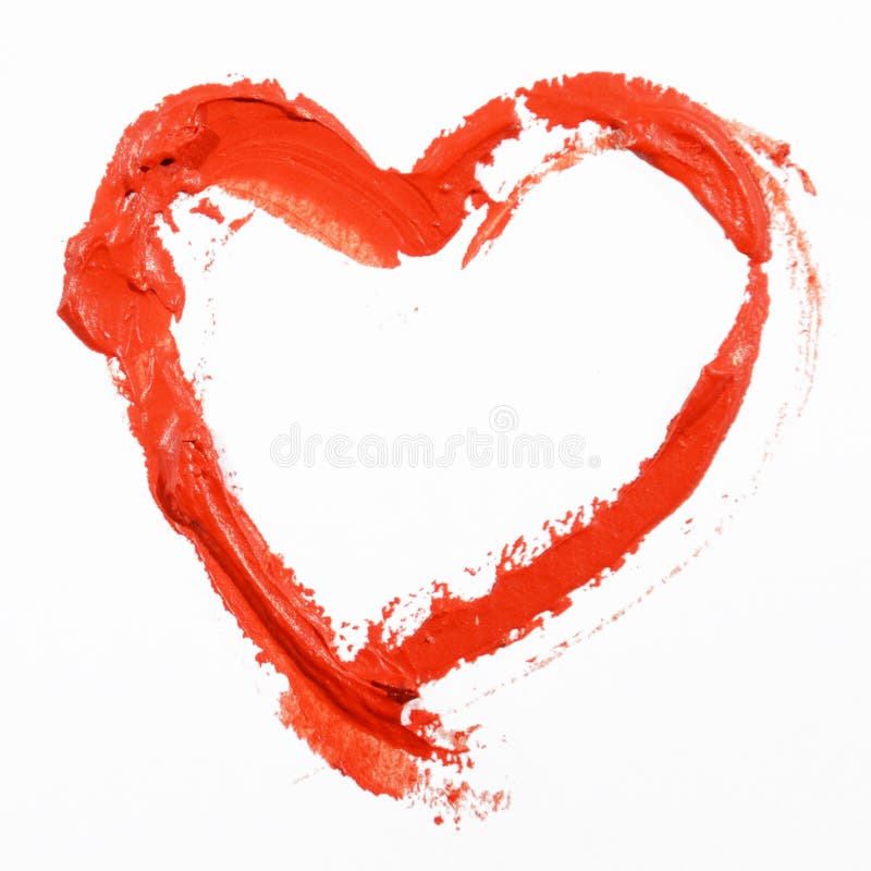 Hand-drawn Painted Red Heart Stock Photo - Image of drawing, amour ...