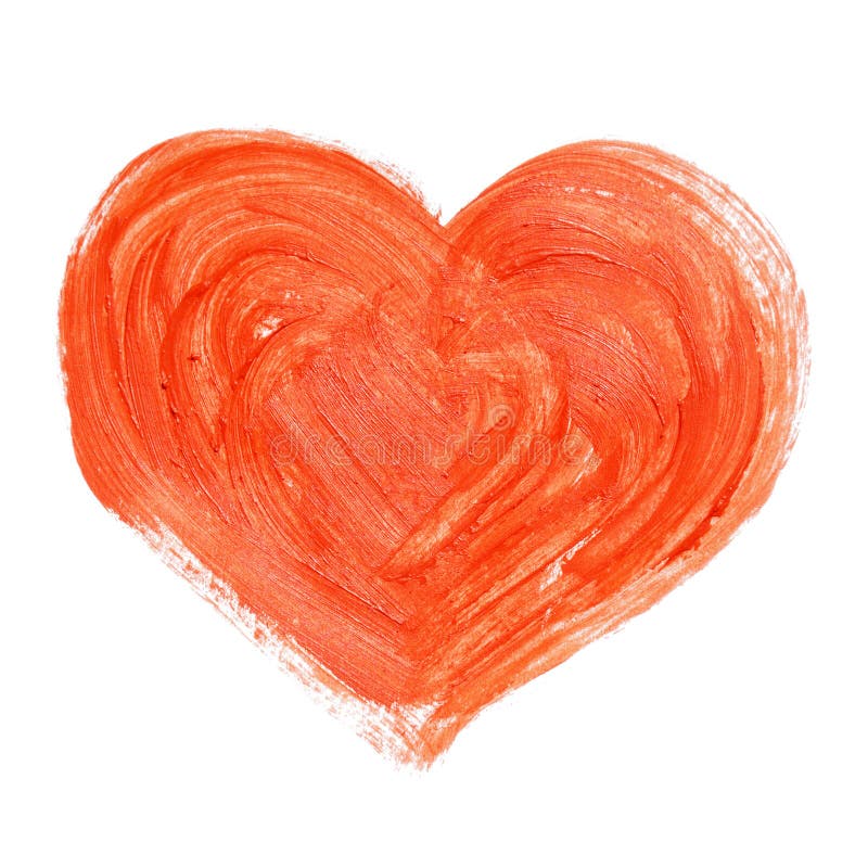 Hand-drawn Painted Red Heart Stock Image - Image of feeling, artwork ...