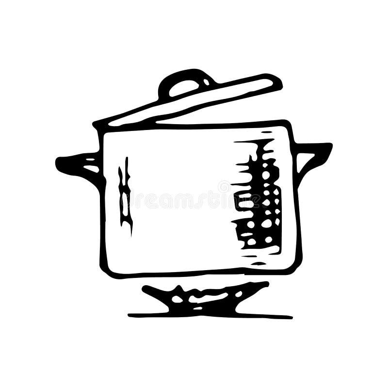 Hand Drawn Pan Doodle. Sketch Style Icon. Decoration Element. Isolated ...