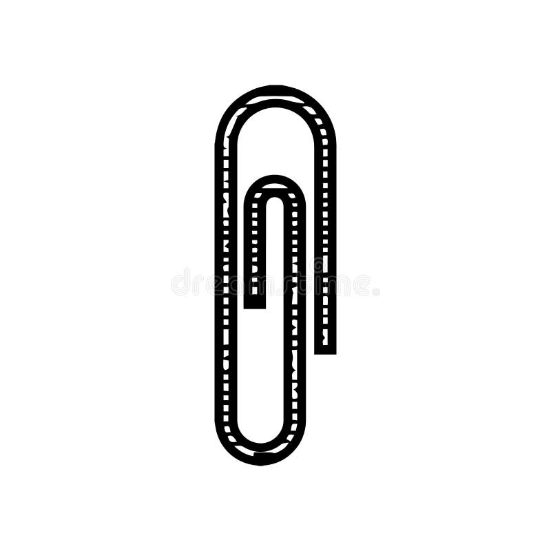 Paper Clip Symbol Flat Black Icon Vector Illustration Stock Vector ...