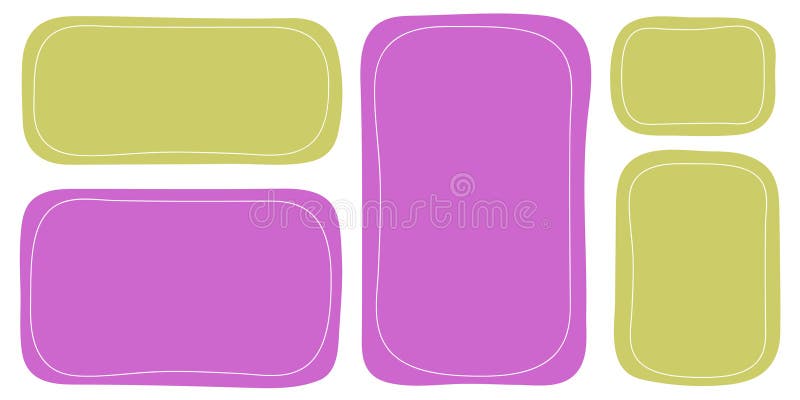 Hand Drawn Paper Quote Frame Set. Stock Illustration - Illustration of ...