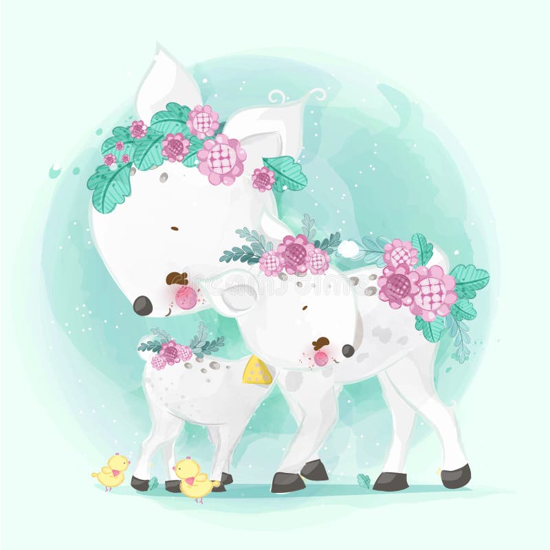 Hand Drawn Parade the Cute Animals. Vector Illustration Stock ...
