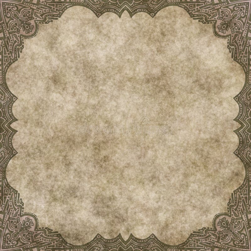 Hand Drawn Parchment with Decorative Border Stock Illustration ...