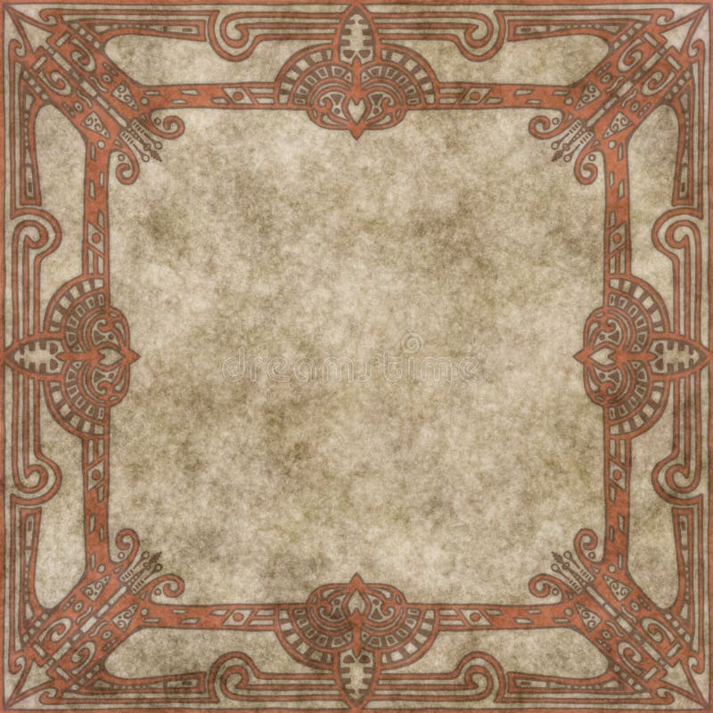 Hand Drawn Parchment With Decorative Border Royalty Free Stock ...