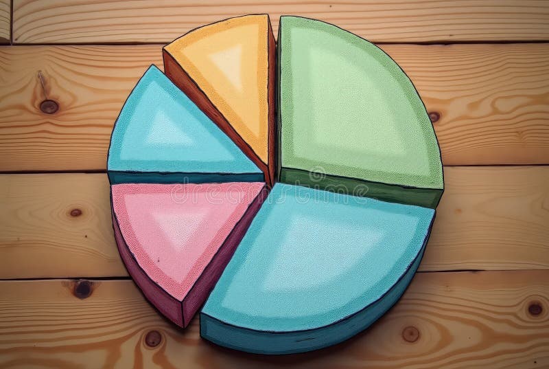 Hand-Drawn Pastel Pie Chart with Chalk Texture Stock Photo - Image of ...