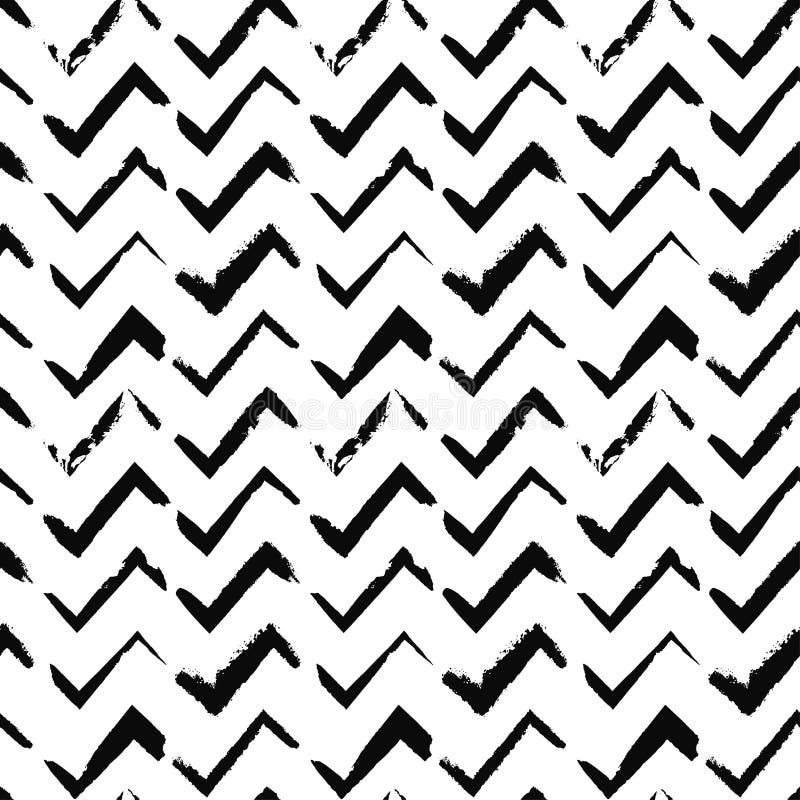 Hand Drawn Seamless Pattern with Zigzag Line Stock Vector ...