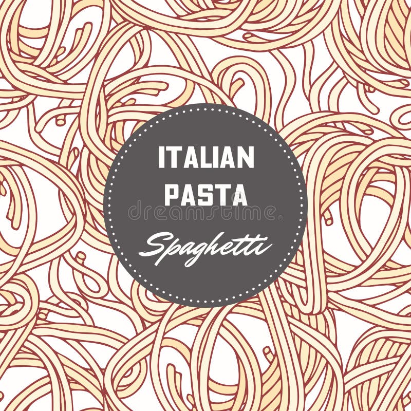 Hand Drawn Pattern with Pasta Spaghetti. Background for Food Package ...