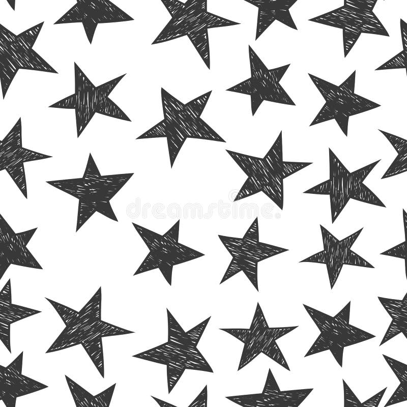 Hand Drawn Pattern from Stars Stock Vector - Illustration of backdrop ...