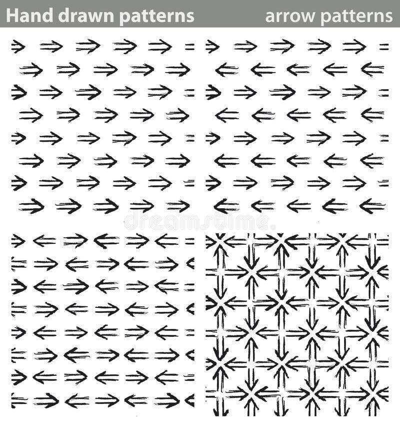 Hand Drawn Patterns, Arrow Patterns Stock Vector - Illustration of ...