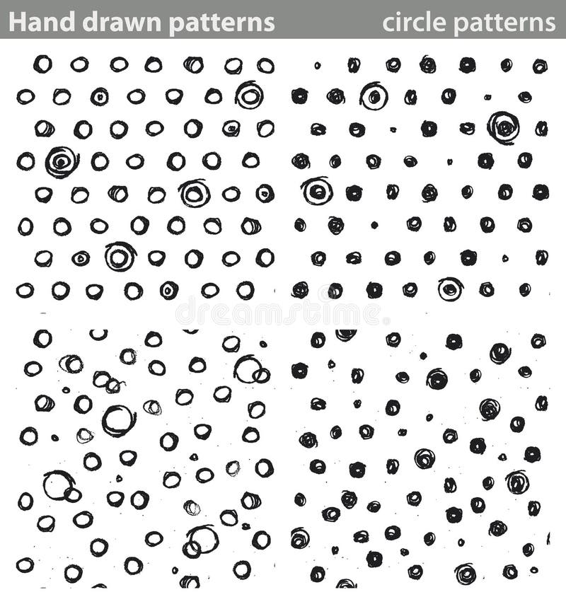 Hand Drawn Patterns, Circle Patterns Stock Vector - Illustration of ...