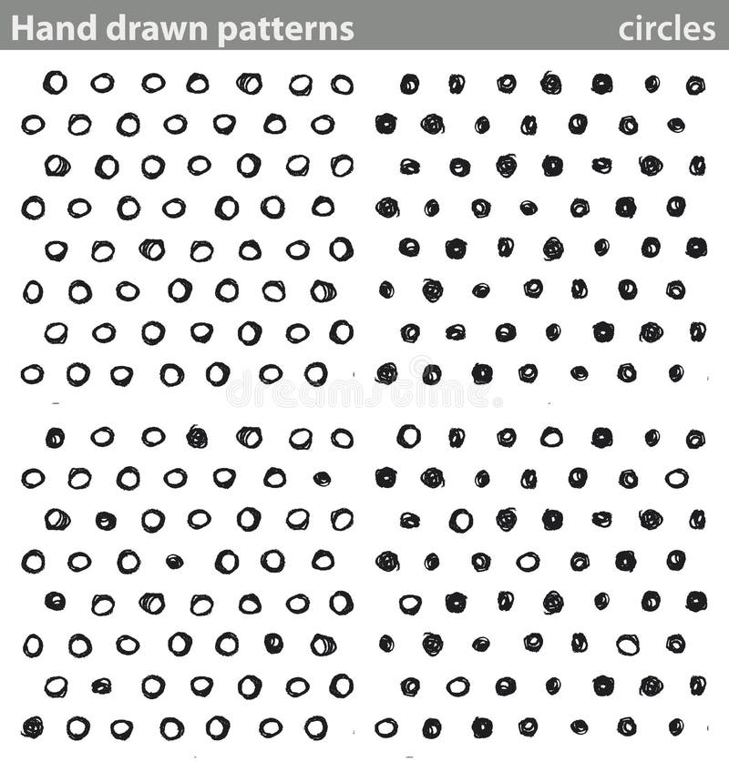 Hand Drawn Patterns, Circles Stock Vector - Illustration of simple ...