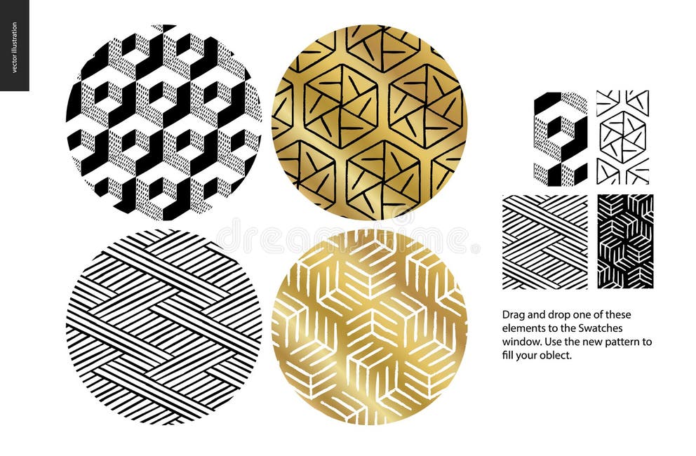 Hand Drawn Patterns - Rounded Stock Vector - Illustration of backdrop ...