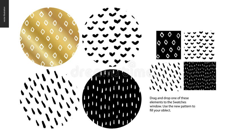 Hand Drawn Patterns - Rounded Stock Vector - Illustration of fabric ...