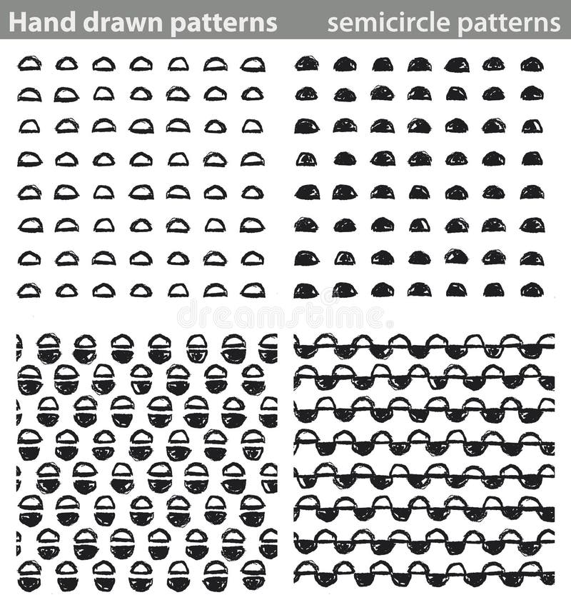 Hand Drawn Patterns, Semicircle Patterns Stock Vector - Illustration of ...