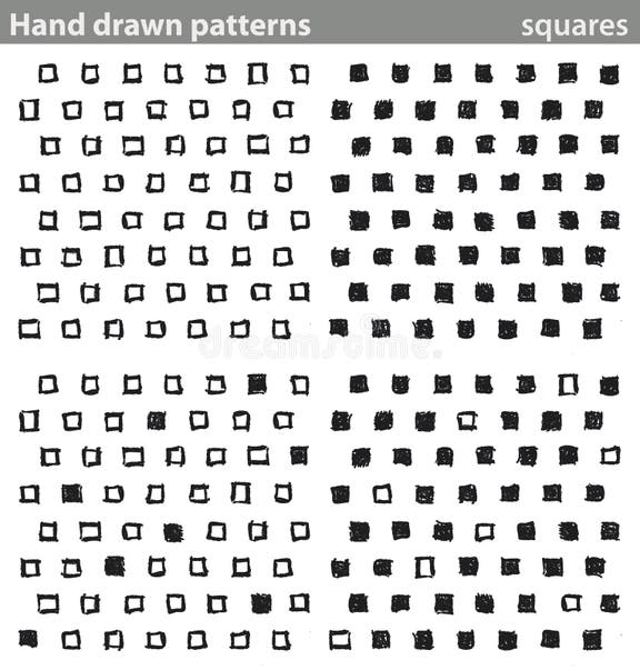 Hand Drawn Patterns, Squares Stock Vector - Illustration of square ...