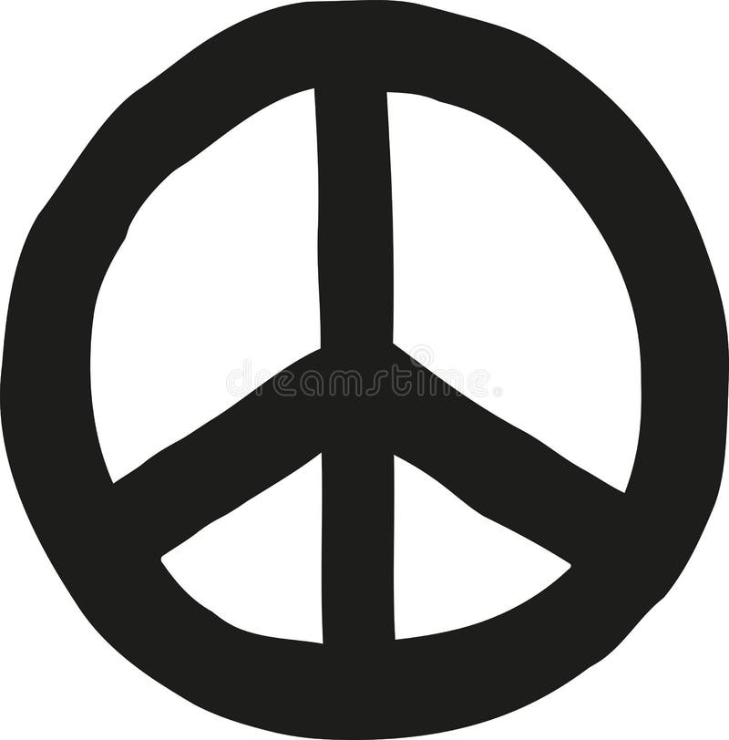 Hand drawn peace sign stock vector. Illustration of drawn - 107184699