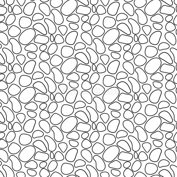 Hand Drawn Pebble Stone Texture Line Art Abstract Rock Seamless Pattern ...