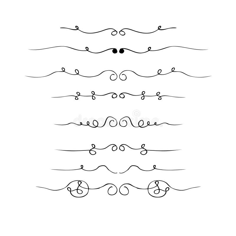 Hand Drawn Pen and Ink Style Illustration of Different Borders Stock ...
