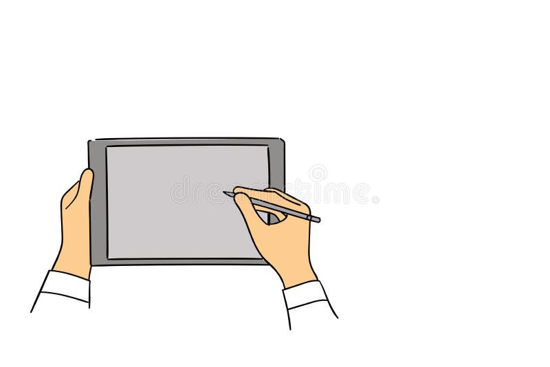 Pen Tablet Sketch Design Illustration, Hand Drawn Stock Vector ...