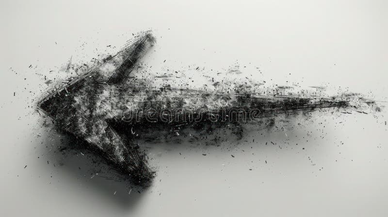 Hand Drawn Pencil Arrow Textured Scribble Line Design on White ...