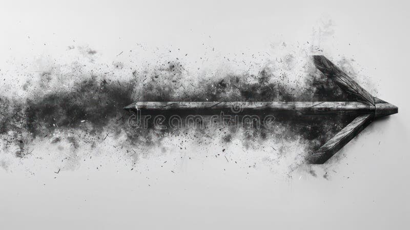 Hand Drawn Pencil Arrow Textured Scribble Line Design on White ...