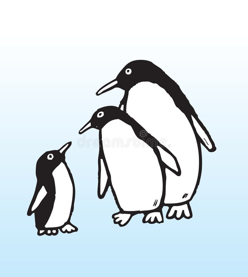 Penguins drawing stock vector. Illustration of adelie - 84359576