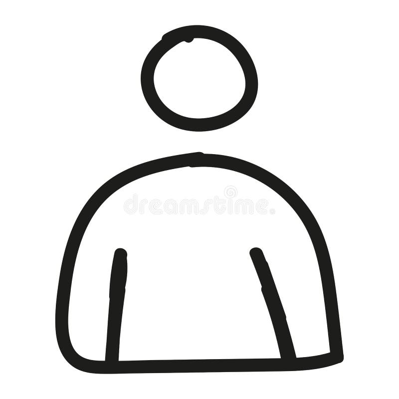 Hand Drawn Person Avatar Icon in Doodle Style Isolated Stock Vector ...