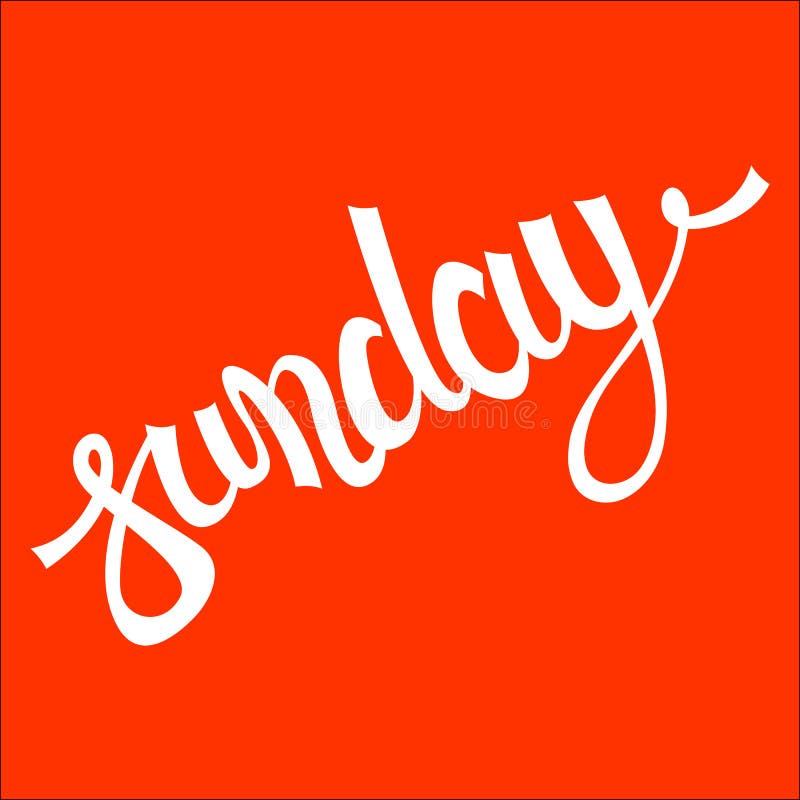 Hand Drawn Phrase Sunday Lettering Vector Stock Vector - Illustration ...