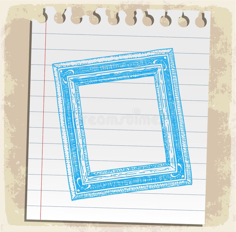 Hand Drawn Picture Frames on Paper Note, Vector Illustration Stock ...