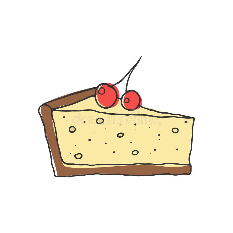Delicious Piece Of Cheesecake In A Flat Style. Stock Vector ...