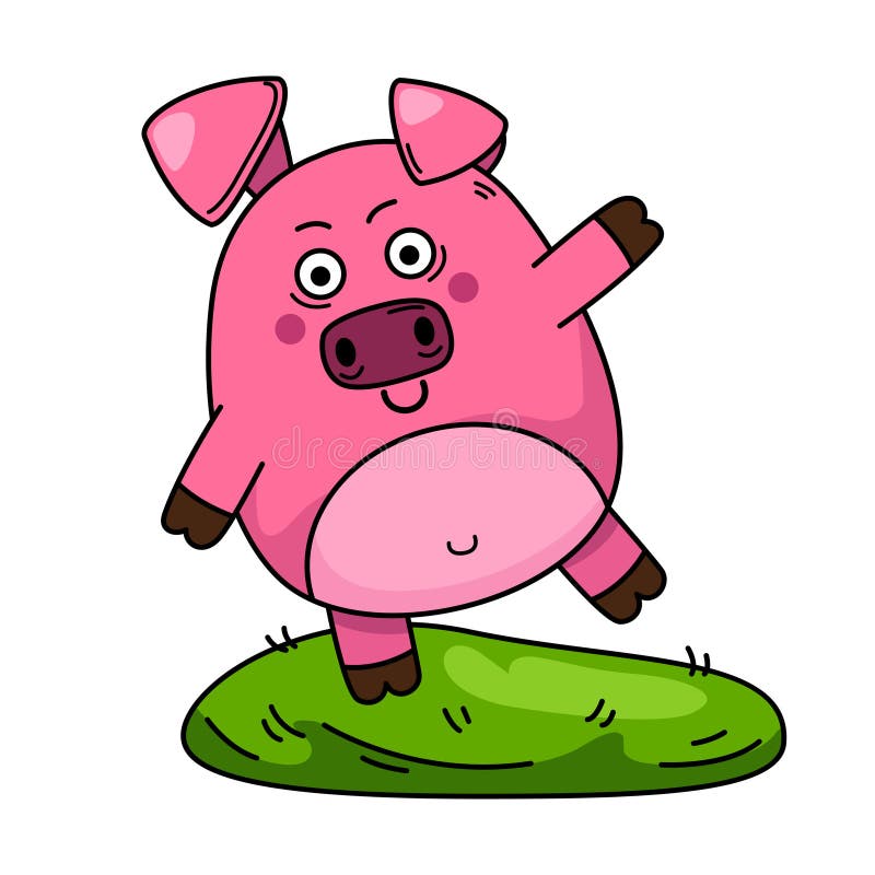 Hand Drawn Pig Character Illustration Stock Vector - Illustration of ...