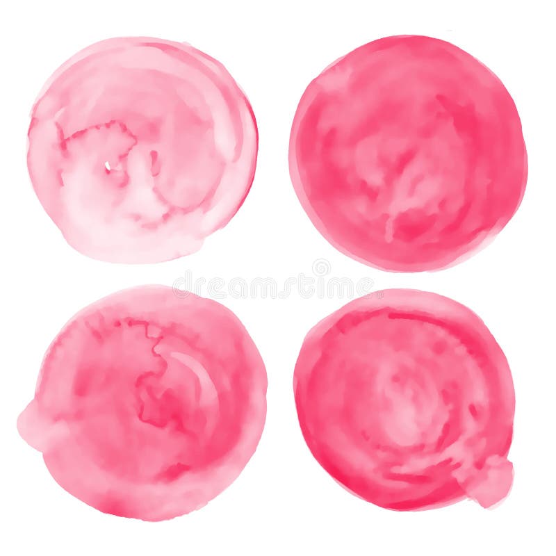 Hand Drawn Pink Circular Texture Set of Four Stock Vector ...