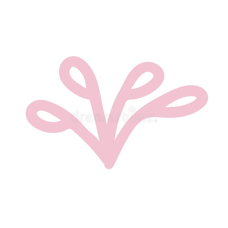 Hand Drawn Pink Element in Doodle Style. Stock Vector - Illustration of ...