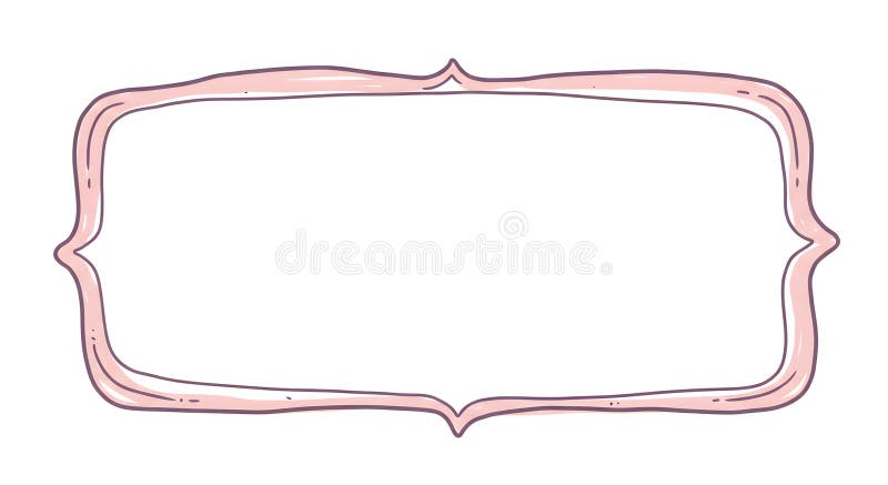 Hand Drawn Pink Frame with Decorative Elements for Invitations and ...