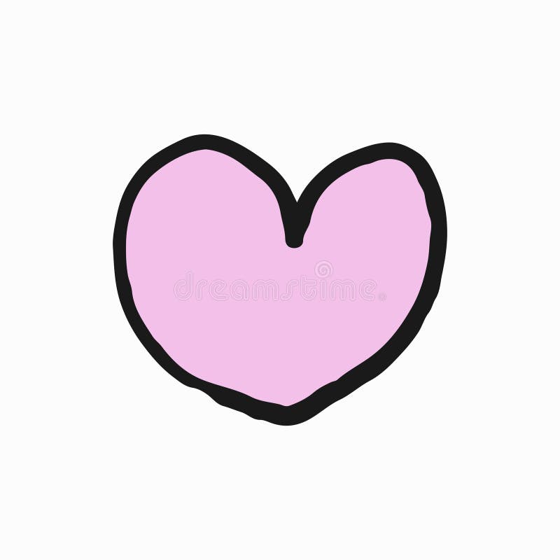 Hand Drawn Pink Heart Illustration Stock Vector - Illustration of icon ...